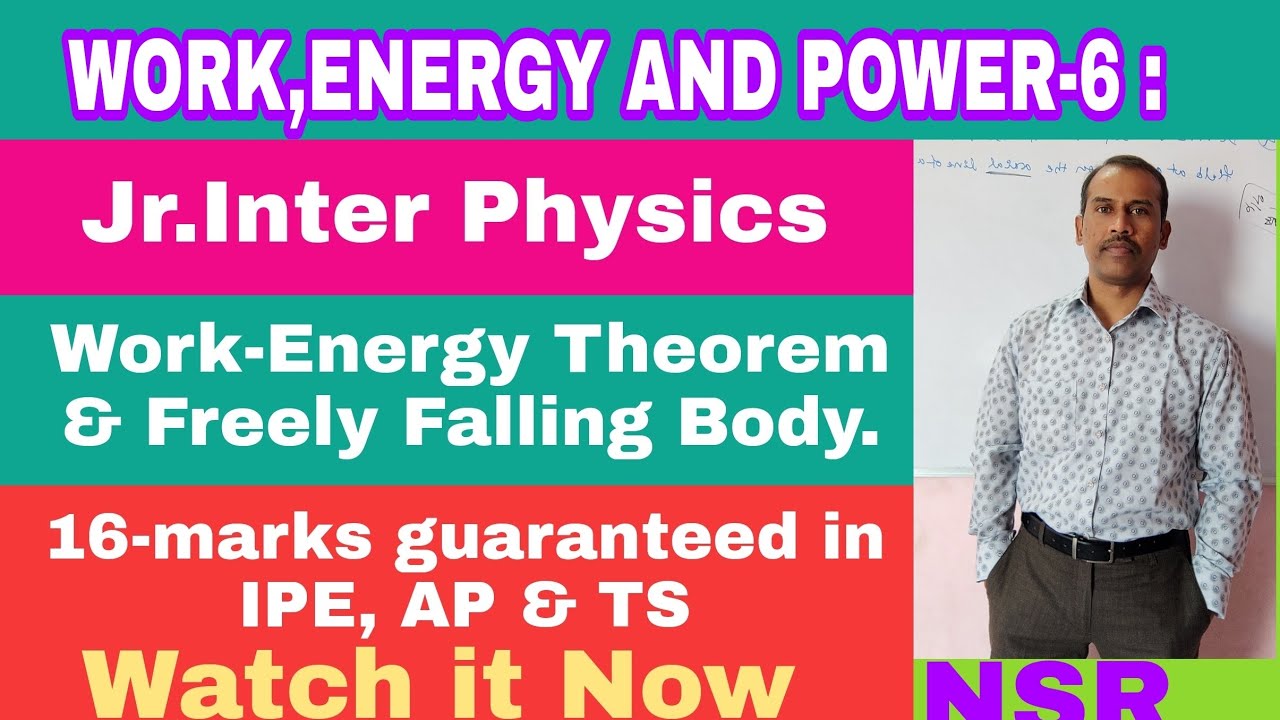 WORK, ENERGY & POWER-6: IMP in IPE. Work-Energy Theorem& L.O.C.E Free ...