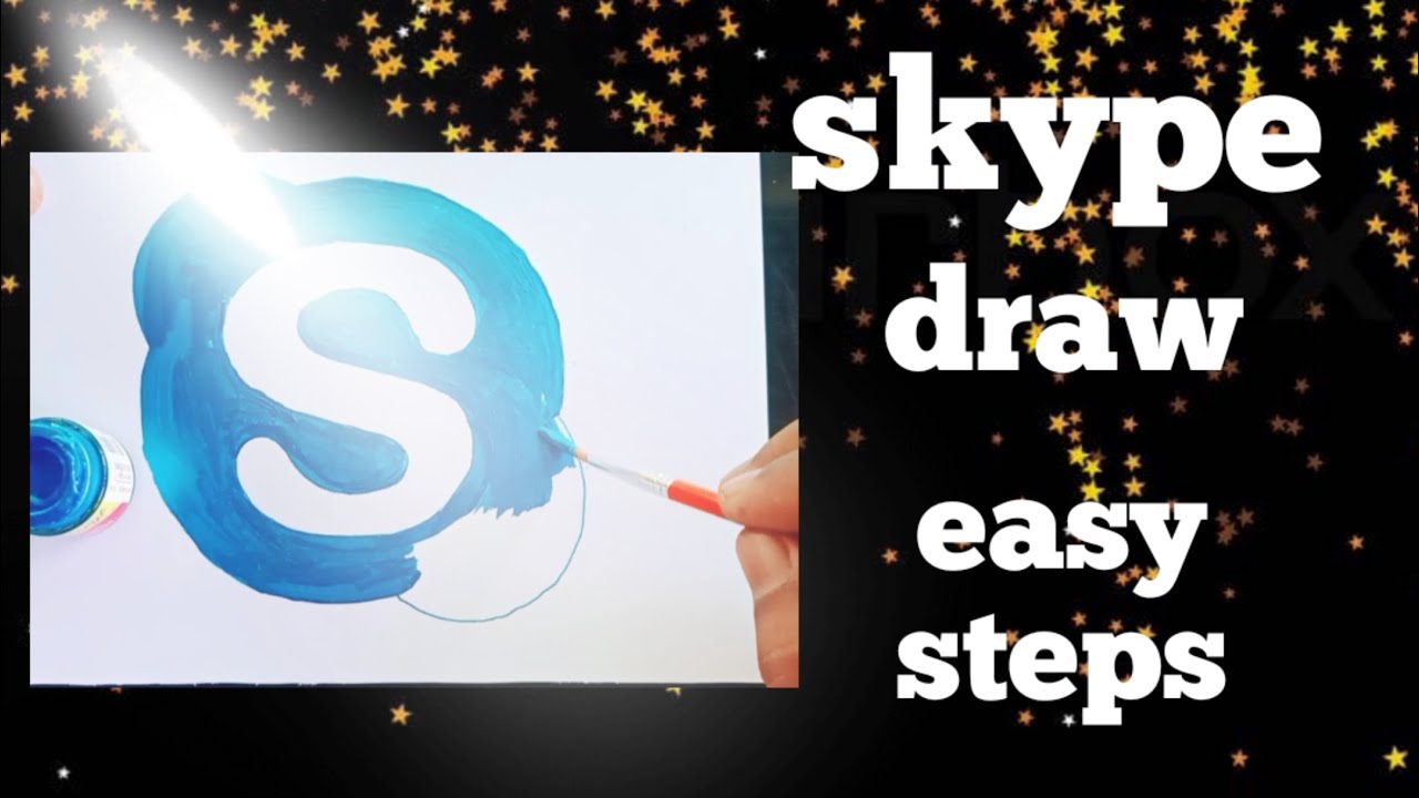 How to draw skype with acrylic paint - YouTube