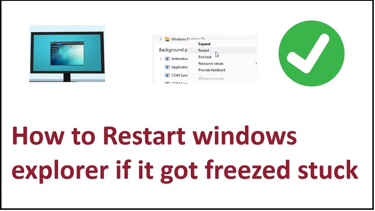 How to Restart windows explorer if it got freezed stuck - YouTube