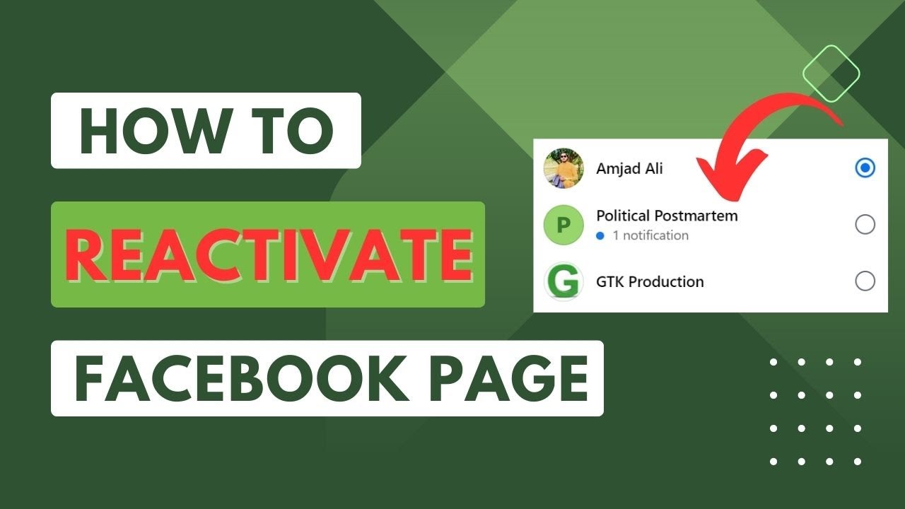 How to Reactivate Deleted Facebook Page | Facebook Page Reactivation ...