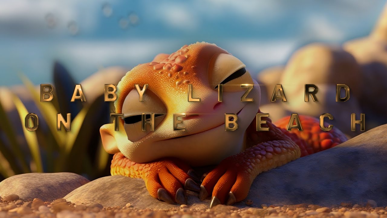 Baby Lizard on the Beach | Relaxing Ambient Video for Study and ...