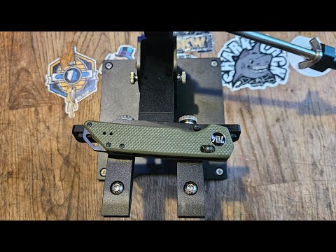 PMMJ fixed angle knife sharpener review sharpening the 704 gear Hornet in D2 steel