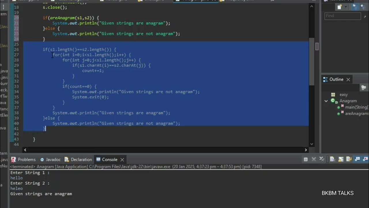 Anagram Program Explained: Brute Force vs. Hashmap Method (Step-by-Step) - YouTube