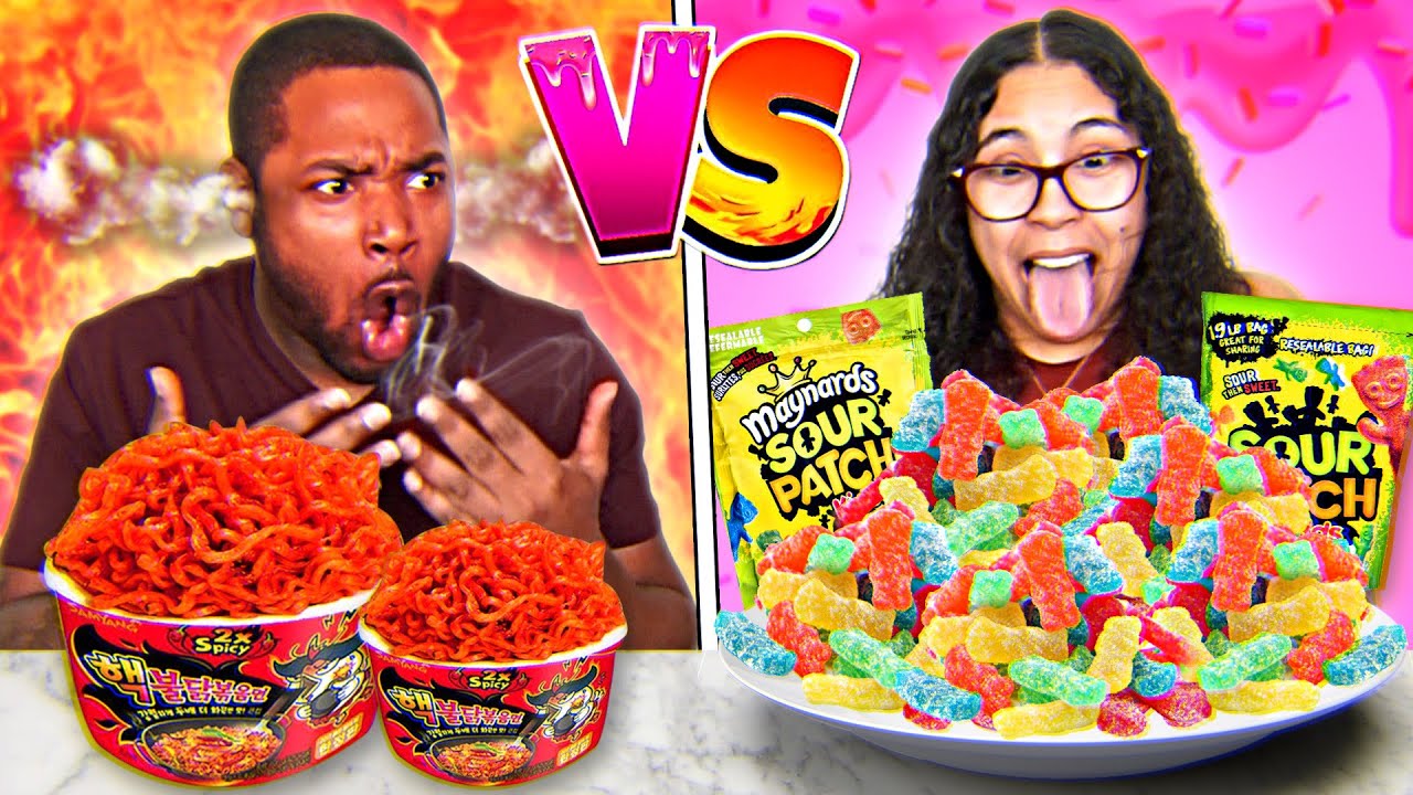 SPICY VS SWEET FOOD CHALLENGE! - YouTube