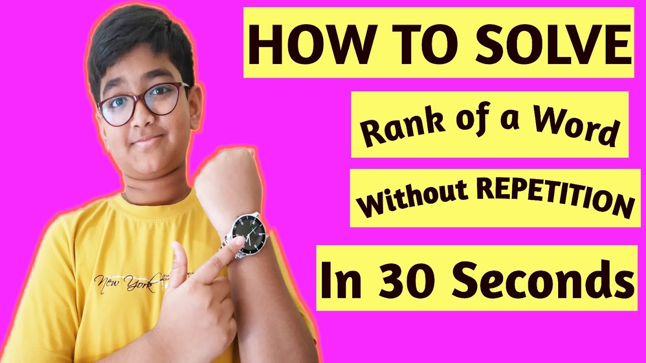 RANK OF A WORD || DICTIONARY ORDER || Example || EAMCET , IIT JEE ...