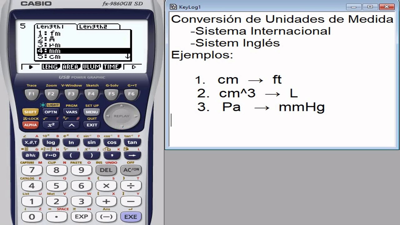 Conversión de Unidades de Medida en Casio (fx-9860 GII) - YouTube