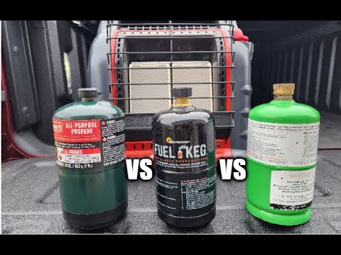 1lb propane tank shootout Flame King vs Fuel Keg vs Coleman - YouTube