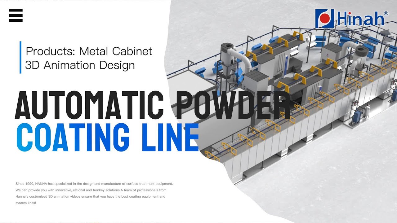 Cross-floor automatic powder coating line 3D animation Design - YouTube