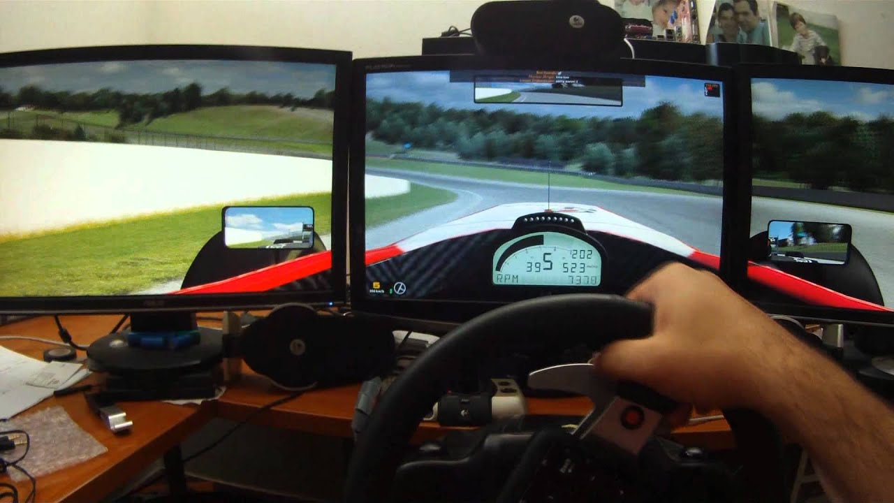iRacing Cockpit Triple Screen, G25 and Obutto! - YouTube