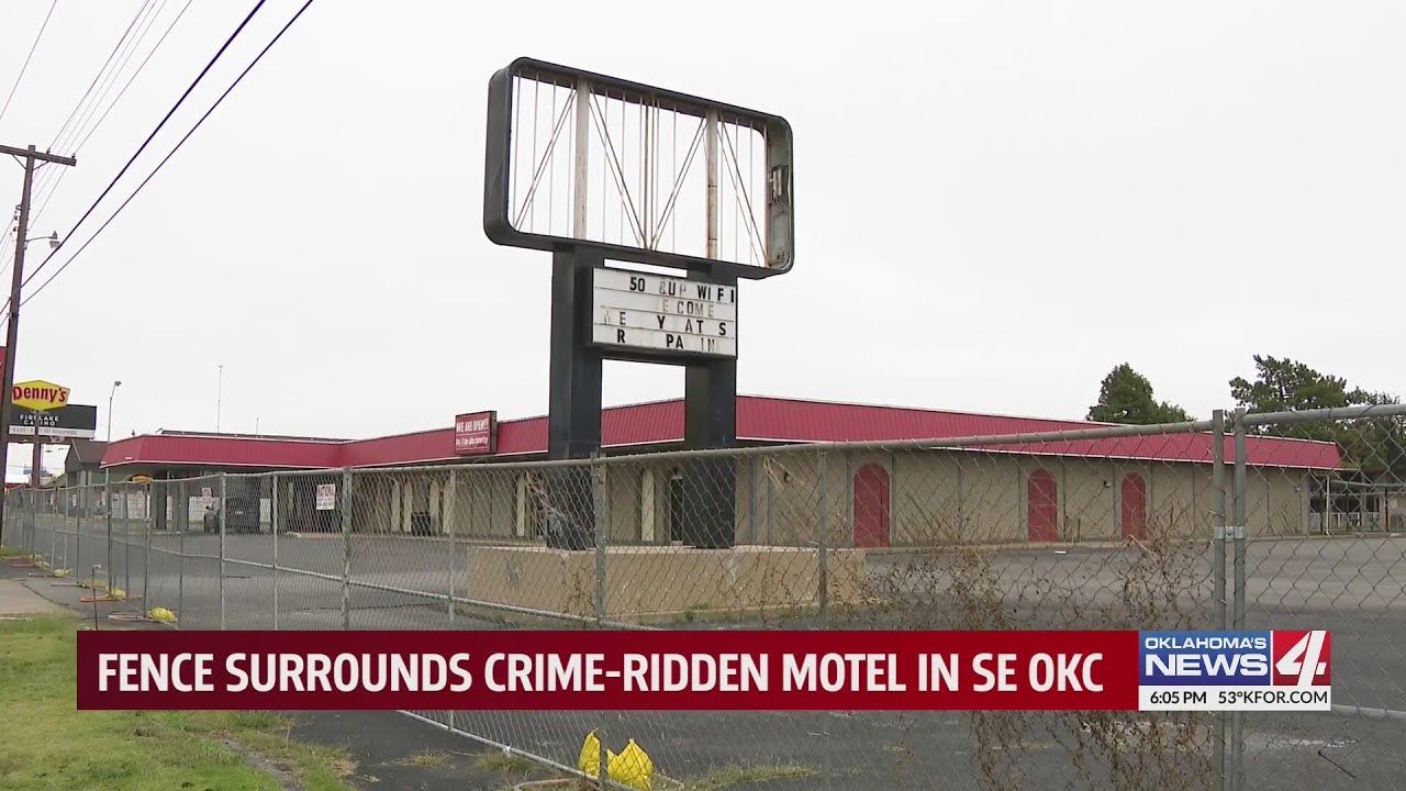 Fence surrounds crime-ridden motel in SE OKC - YouTube