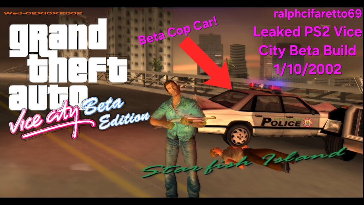 GTA Vice City PS2 Beta Build [1/10/2002] - Beta Cop Cars LEAKED - YouTube