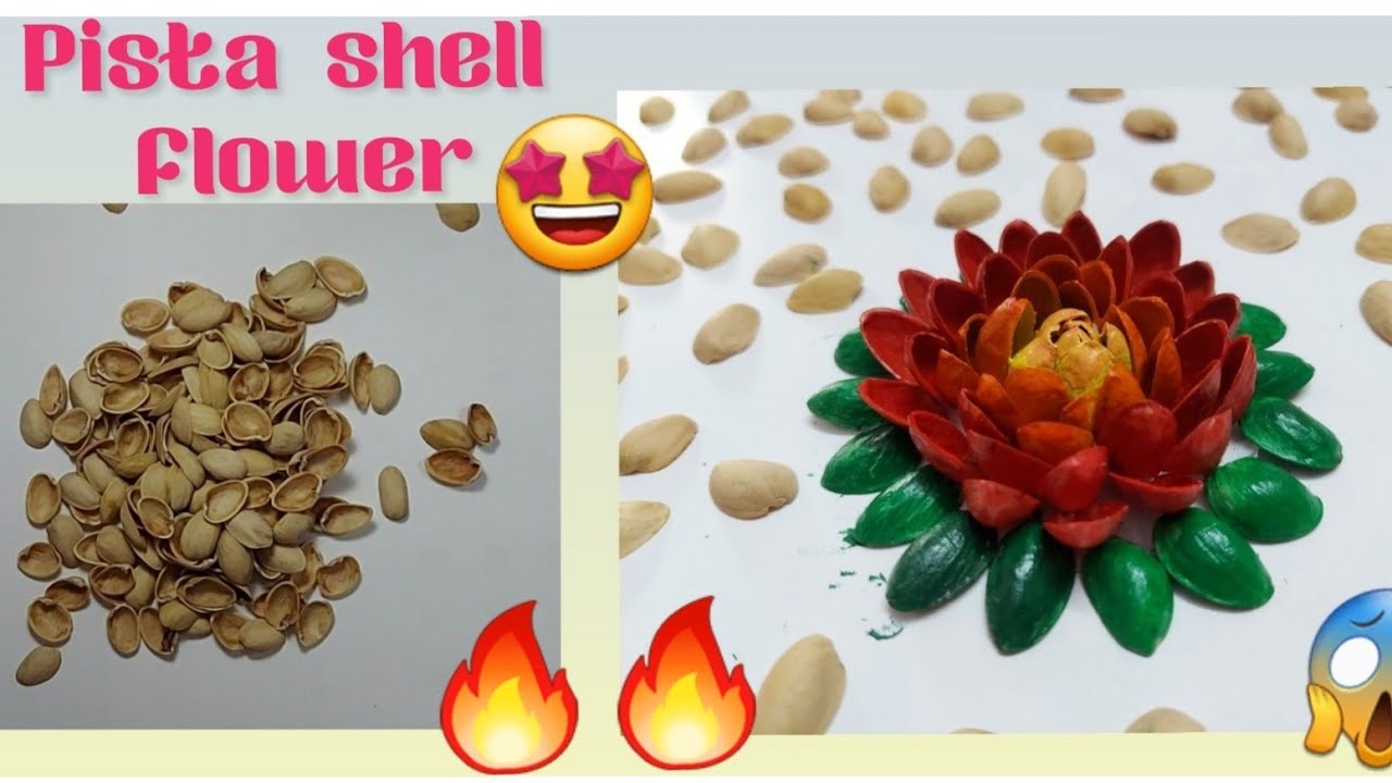 Handcrafted Pista shell flower 🌺 | Best out of waste😱 | Easy Pista ...