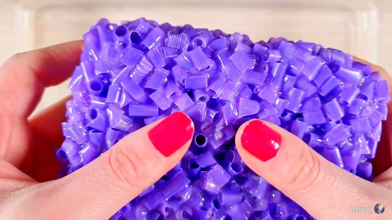 Super Crunchy Slime Mixing Satisfying ASMR video - YouTube