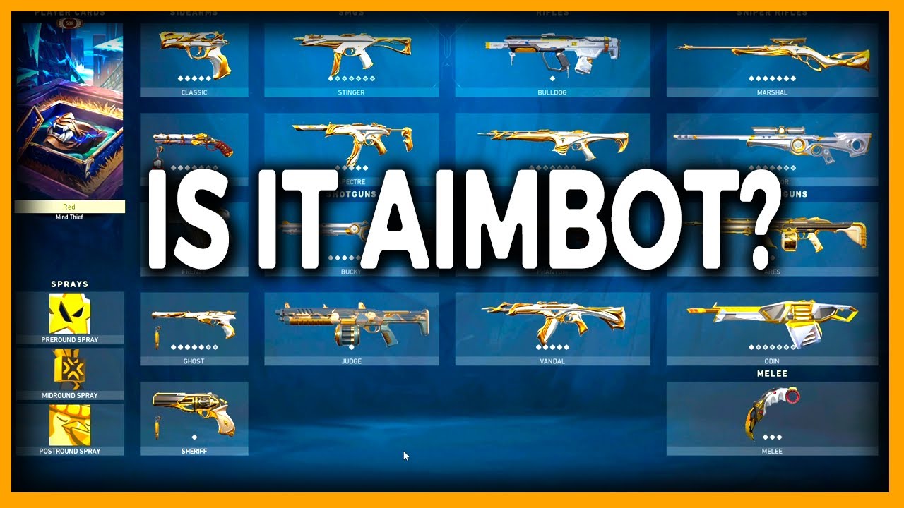 MY COLLECTION in VALORANT is WHITE & GOLD... (is it aimbot?) - YouTube
