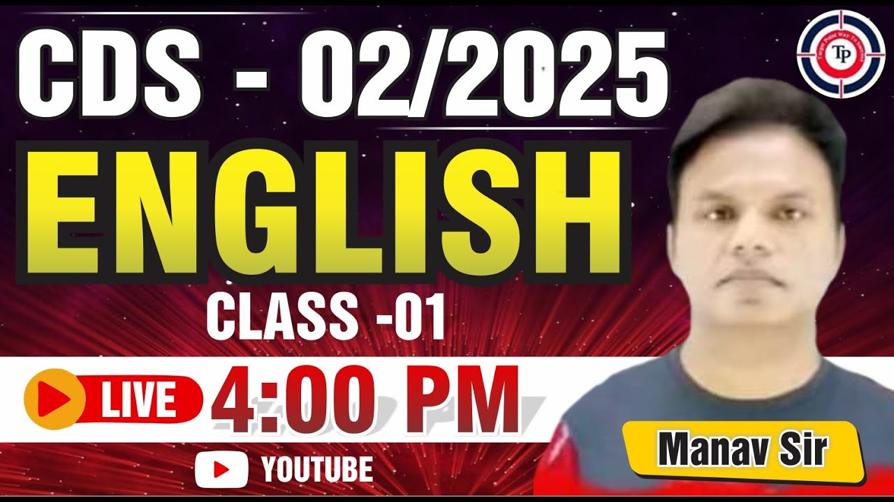 CDS 02 2025 | CDS 1 2025 English Class-01 | CDS 02 2025 | English by ...