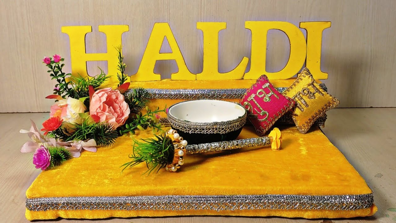 Diy Haldi Tray || Haldi special simple tray || Wedding craft || diy ...
