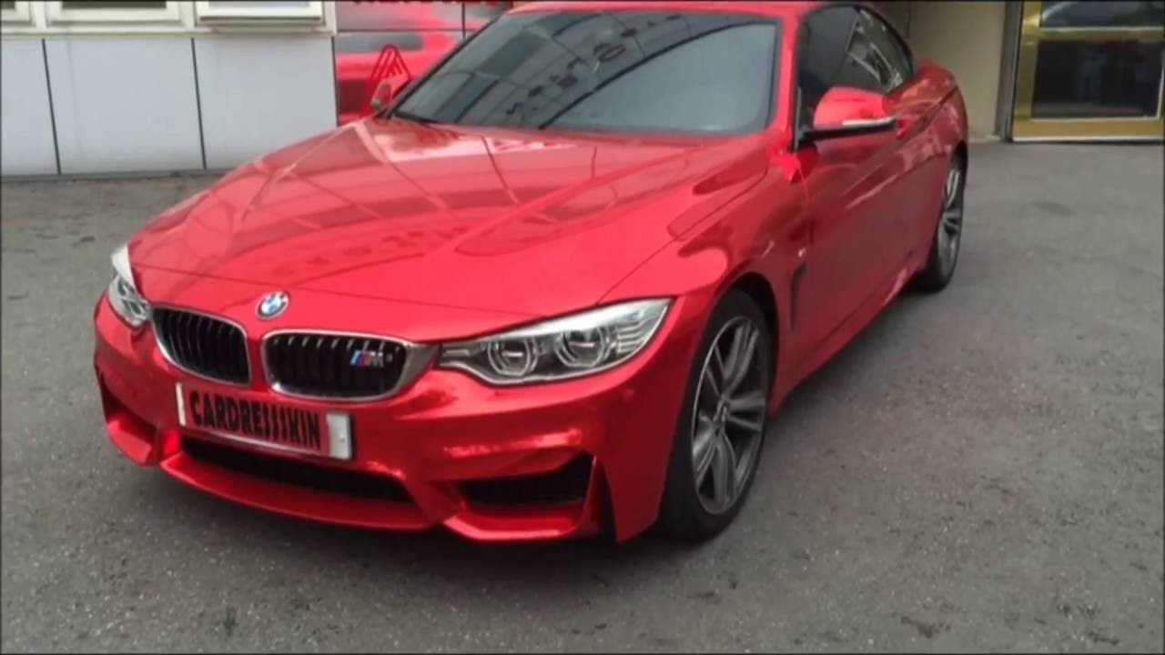 bmw 428i red chrome verM wrapping - YouTube