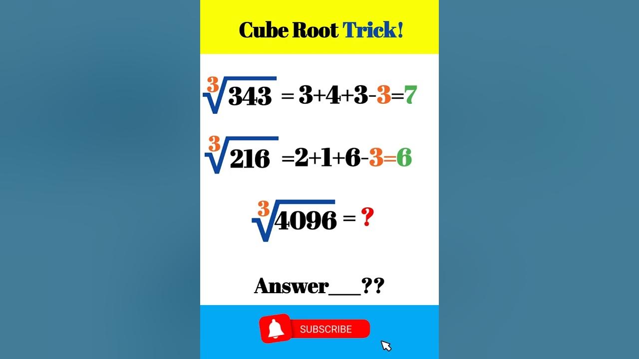Cube Root | How to Find Cube Root? | Cube Tricks | Maths Tricks! | #cuberoot #cubetricks #shorts ...