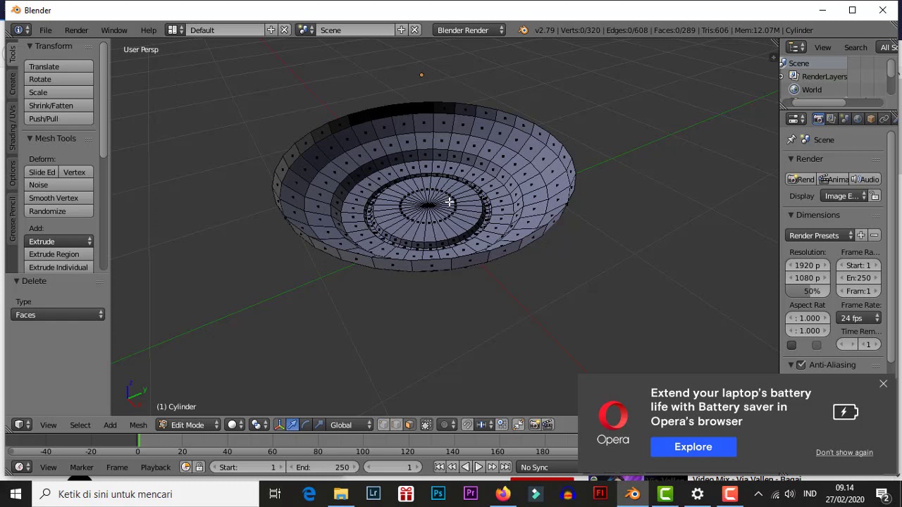 Tutorial cara membuat piring pada blender - YouTube