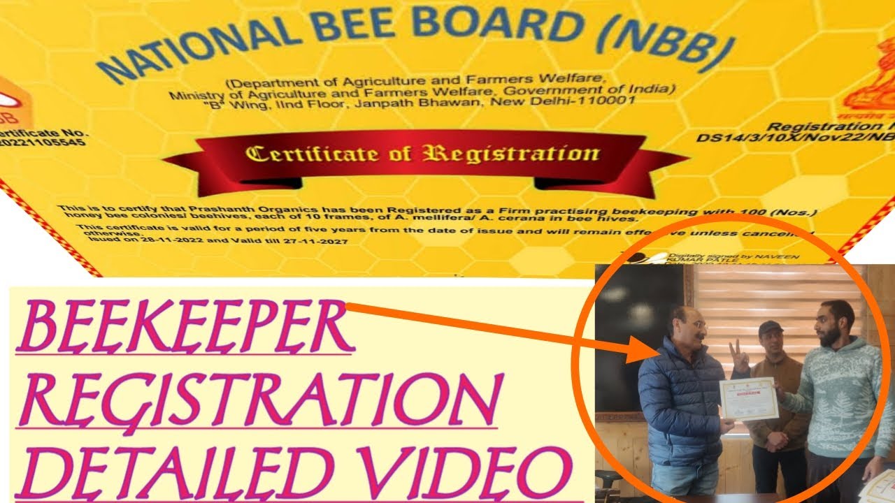 Beekeeper Registration Video / National Bee Board Registration #nbb # ...