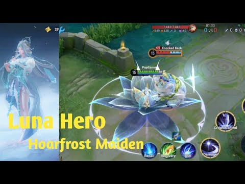 HOK Luna Hero Hoarfrost Maiden skin Trail #honorofkings #hok #skin ...