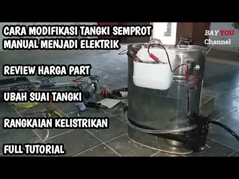 modifikasi tangki semprot pertanian manual jadi elektrik - YouTube