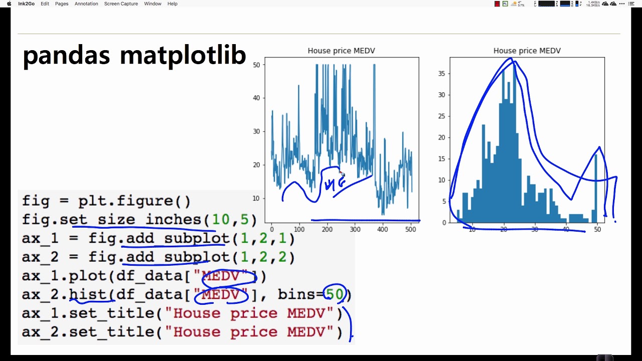 머신러닝 입문 강좌 Teamlab X Inflearn 6 4 Matplotlib With Pandas Youtube