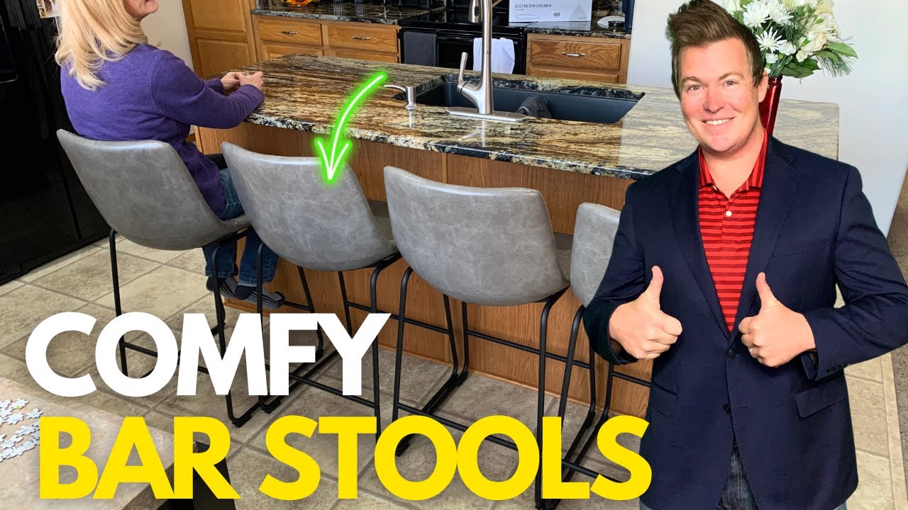 This Set Of Bar Stools Is Comfortable And Blends In With Most Rooms ...