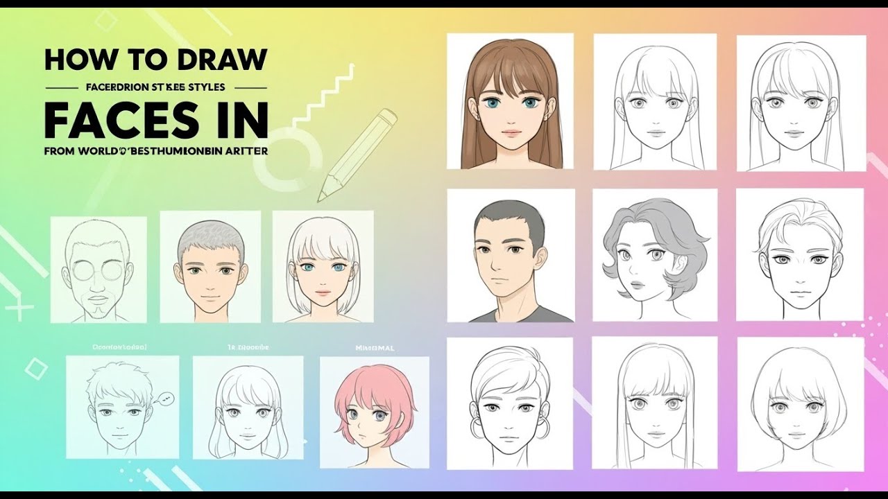 How to Draw Faces in Different Styles - YouTube