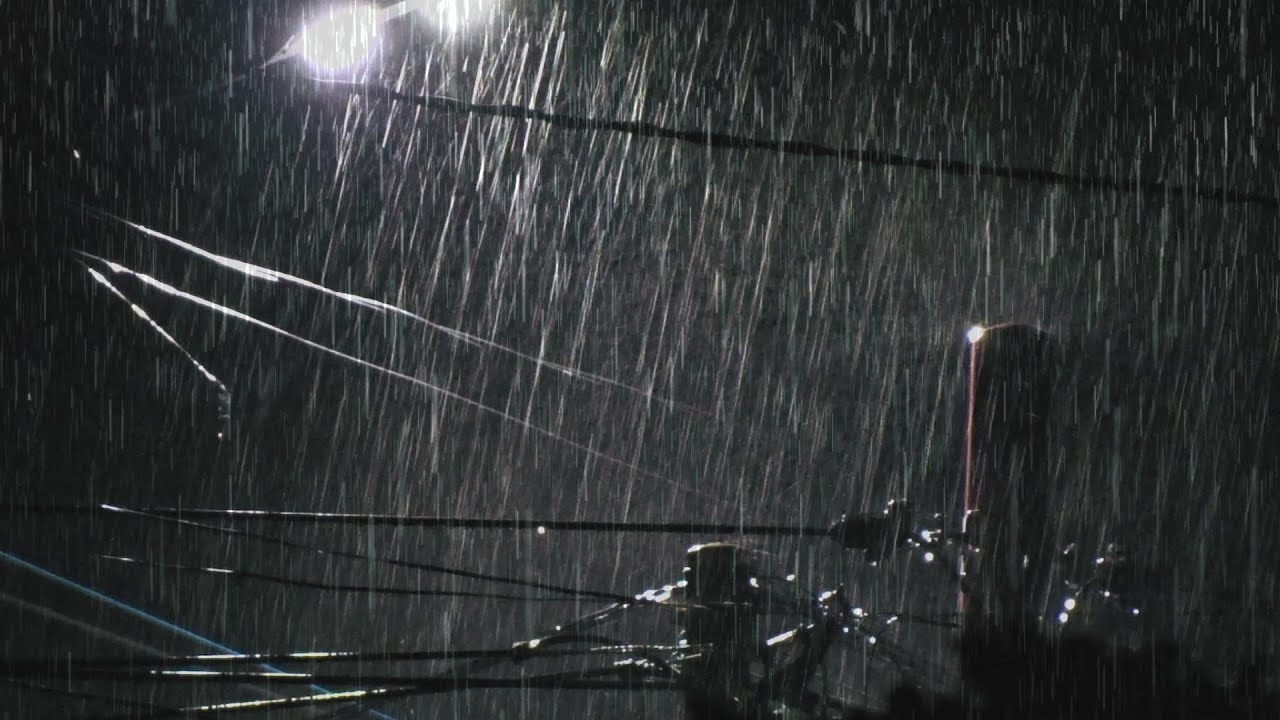BEAUTIFUL VIEW OF HEAVY RAIN AT NIGHT!! Perfect Heavy Rain Sounds for ...