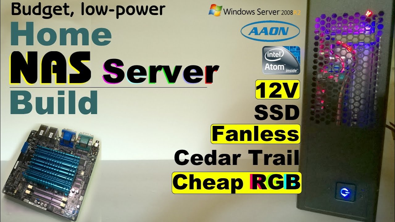 12V DC home NAS server build! budget low power Atom, fanless, cheap RGB ...