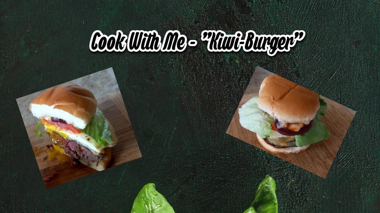 Cook with me- How to make a "kiwi burger" #burgers #kiwiburger # ...