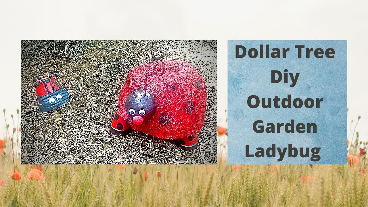 How to make a Dollar Tree Diy Outdoor Garden Ladybug - YouTube