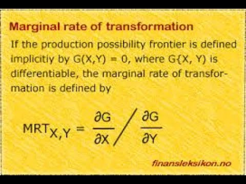 Marginal Rate of Transformation - YouTube