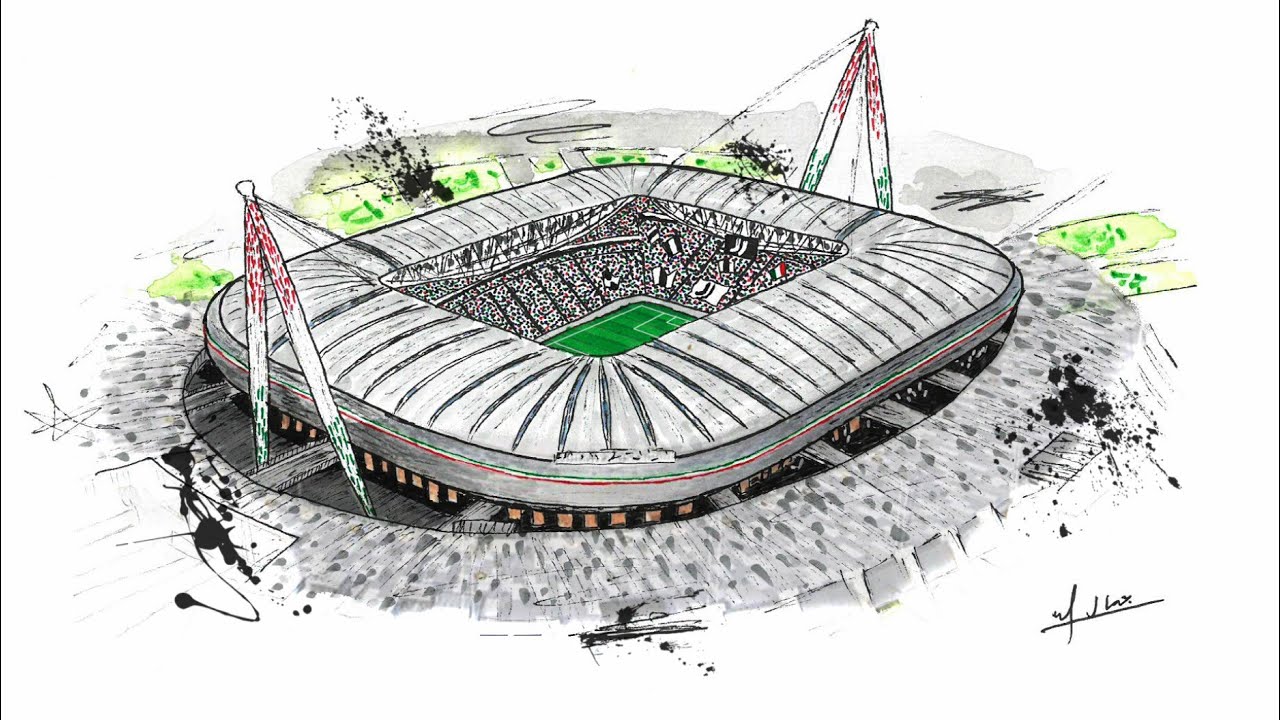 Drawing Allianz Stadium home to Juventus fc 🏟 ️ - YouTube