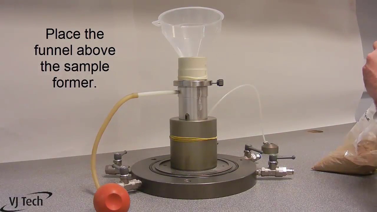 How to prepare a sand sample for Triaxial Testing - YouTube