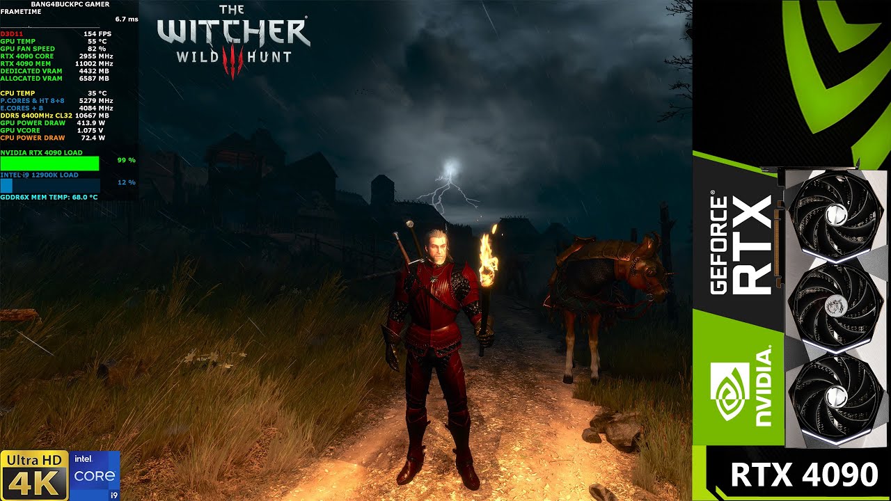 The Witcher 3 HD Reworked Project Ultimate 4K | RTX 4090 | i9 12900K 5 ...