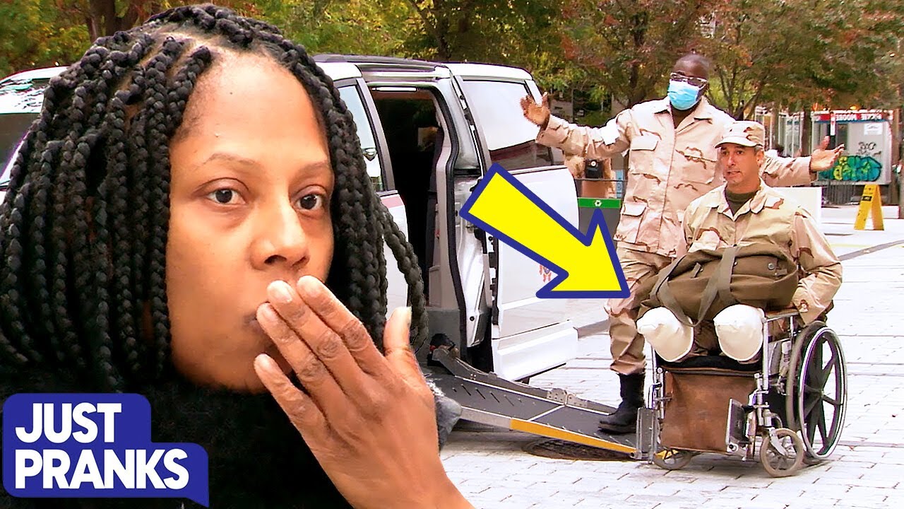 Veteran Returns Legless Prank! | Shocking Soldier Moments | Just Pranks ...