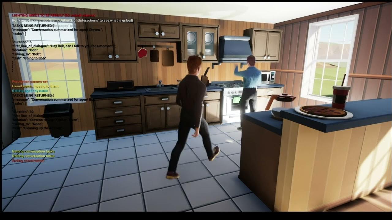 Bob finally cleans the kitchen!! Generative NPCs in unreal engine 5. - YouTube