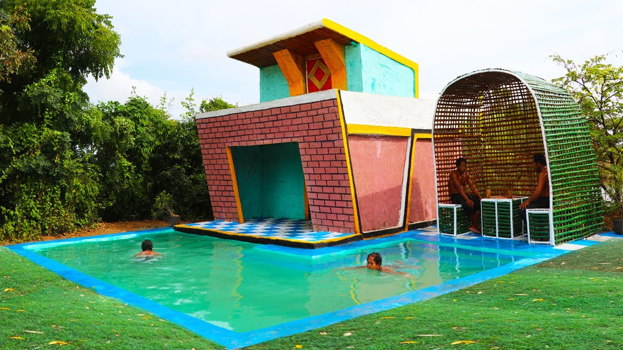 [Full] Build Mud Resort And Swimming Pool With Beautiful Bamboo Hut By ...