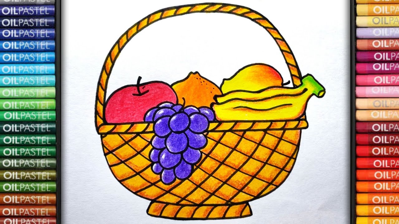 Fruit Basket Drawing With Color