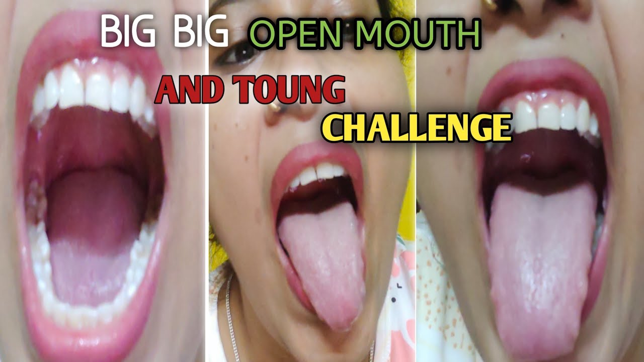 BIG BIG Open Mouth With Tongue 😛 Tongue Challenge 💋 Tongue Dancing ...