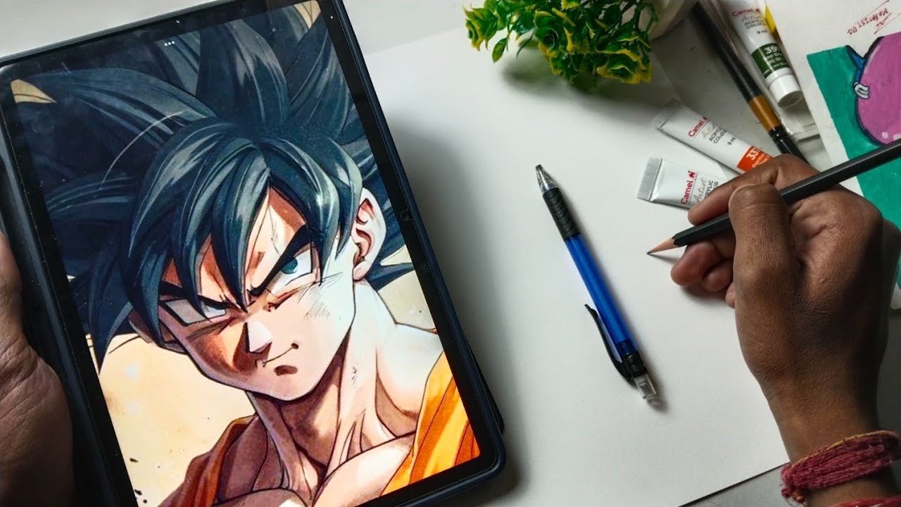 How To Draw Goku, Goku Drawing, Outline Tutorial 😍 - YouTube