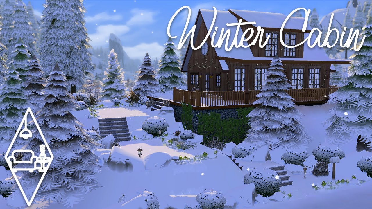 WINTER CABIN | +CC | The Sims 4 | Stop Motion Build - YouTube