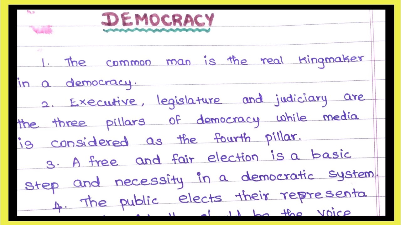 10 lines about Democracy essay in english || JSJ JESY EDUCATION - YouTube