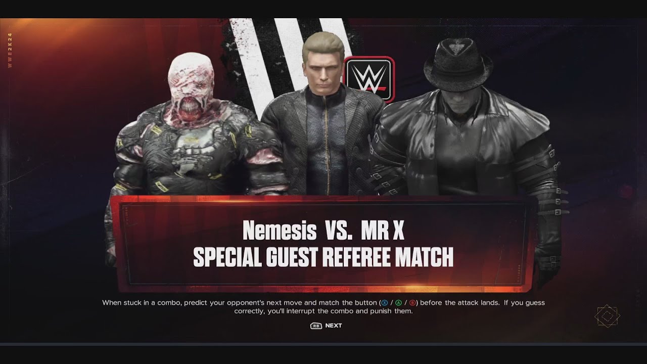WWE 2K24 - Nemesis vs Mr X (Special Guest Referee Albert Wesker) - YouTube