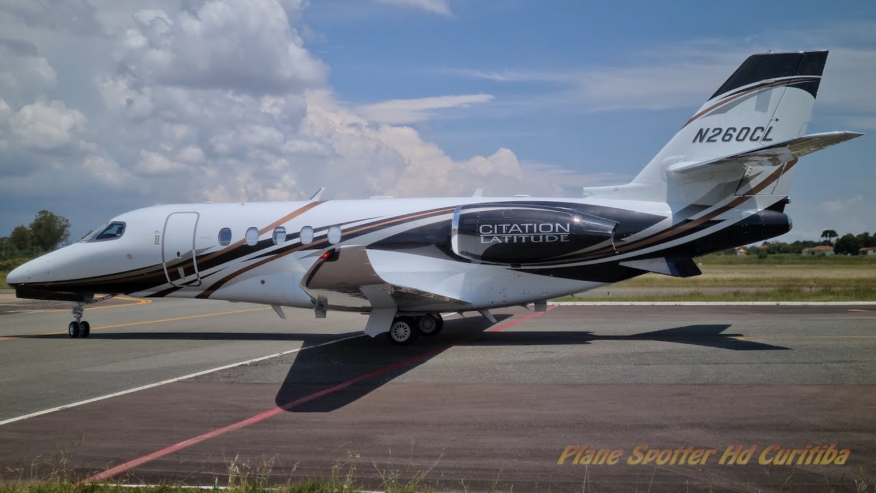 Cessna 680A Citation Latitude N260CL- Aeroporto do Bacacheri - YouTube