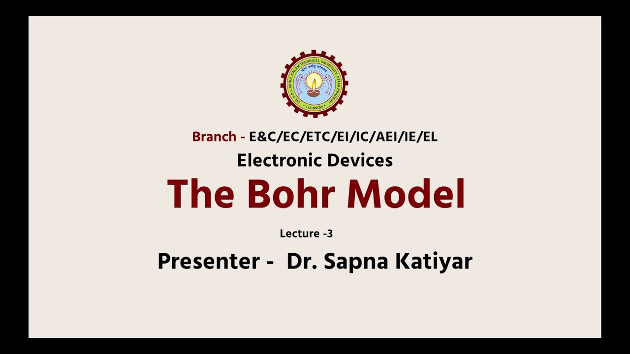 Electronic Devices, The Bohr Model | AKTU Digital Education - YouTube