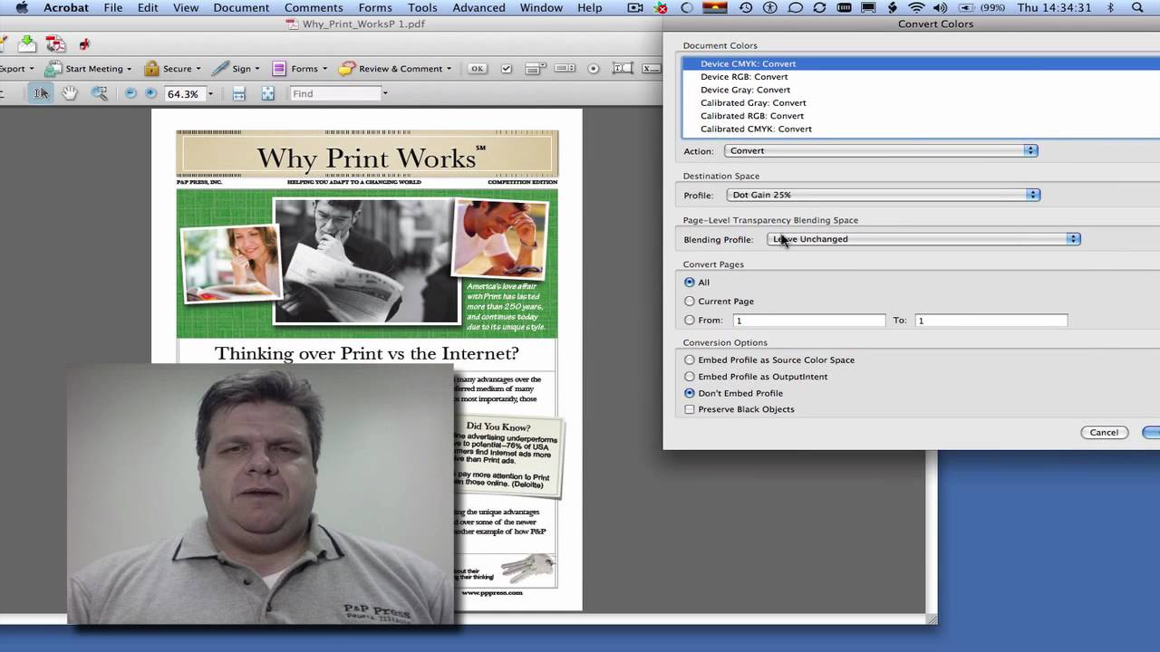 convert document to grey with Adobe Acrobat - YouTube