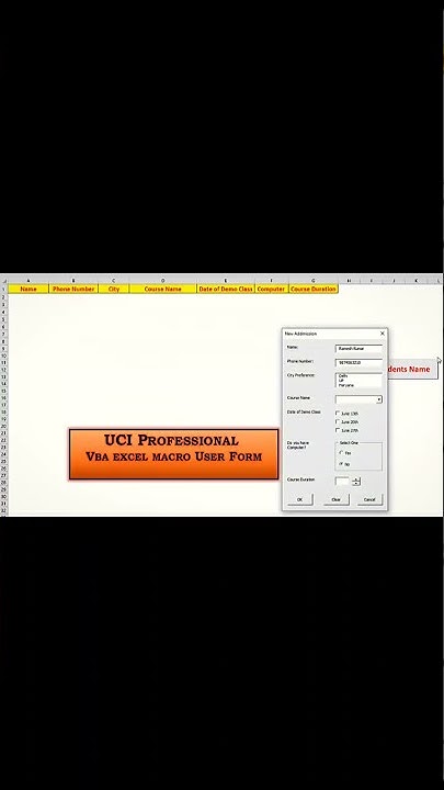 VBA EXCEL MACRO USER FORM - YouTube